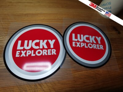 Lucky explorer Desert X Silver decal set X2 vinyl adesivi autocollants ...
