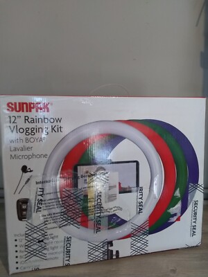 Sunpak 12" Rainbow Ring Light Kit with BOYA Lavalier Microphone VL ...