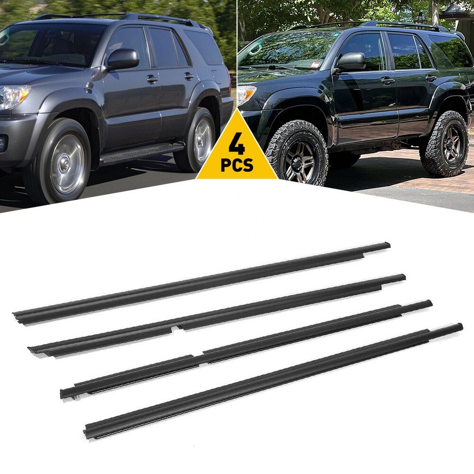 4Pcs Outer Window Weatherstrip Molding Trim Seals For 2003-2009 Toyota ...