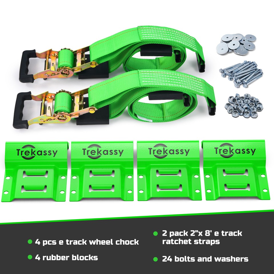 2 Pack Wheel Chock Tie Down Strap Kit for Trailer Tire Straps System ...