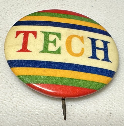 Vintage Tech Education Team University Athletics Sports Pin Pinback ...