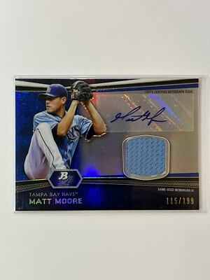2012 Bowman Platinum MATT MOORE /199 Relic Autographs Blue AR-MM Rookie ...