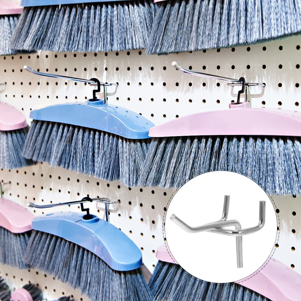 50 PCS Stainless Steel Pegboard Display Hooks Tool Holders Organizer | eBay