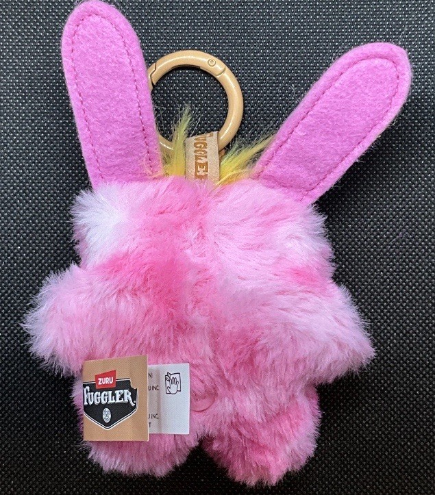 NEW Rare Rabid Rabbit 3.5" Fuggler Plush Clip-On Keyring Pink Button-On ...