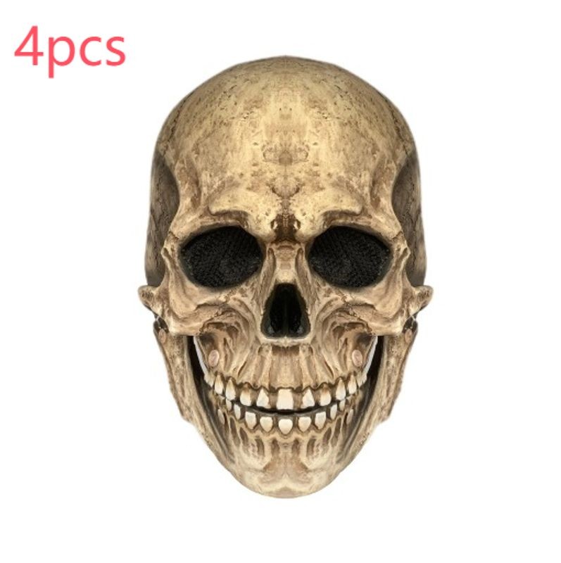 Halloween Skull Mask Full Head Helmet Movable Jaw Horror Party Pro ...