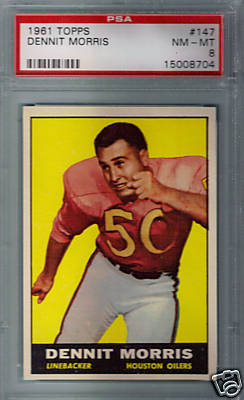 PSA 8 1961 TOPPS FOOTBALL #147 DENNIT MORRIS | eBay