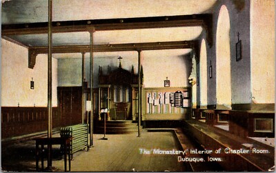 The Monastery Interior Chapter Room Dubuque Iowa Postcard 1908 | eBay