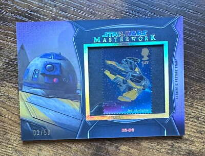 2021 Topps Star Wars Masterwork Postage Stamp Relics Purple R2-D2 /50 # ...