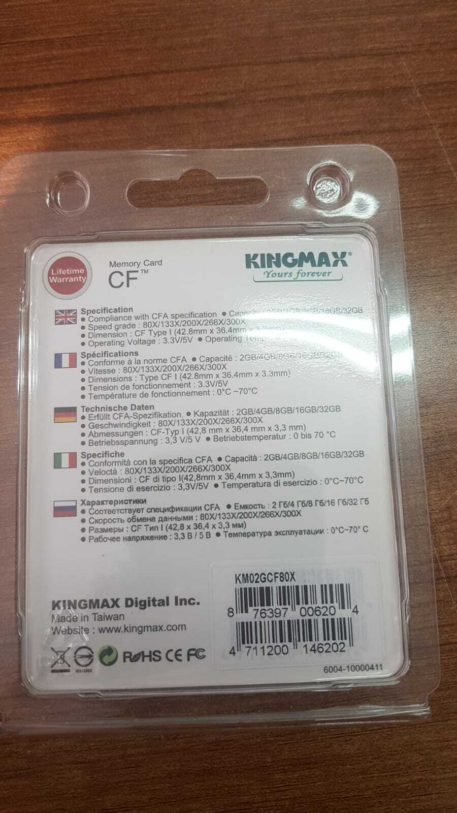 LOT OF 10 PCS. KINGMAX KM02GCF80X COMPACT FLASH MEMORY CARD 2GB | eBay