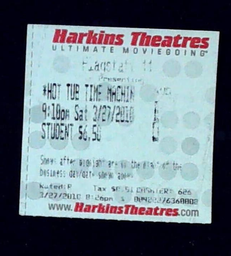 Hot Tub Time Machine Harkins Theatre Movie Ticket Stub Opening Weekend ...