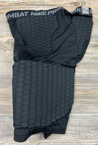 Nike Pro Combat Black Padded Compression Football Girdle Shorts 5-Pad ...