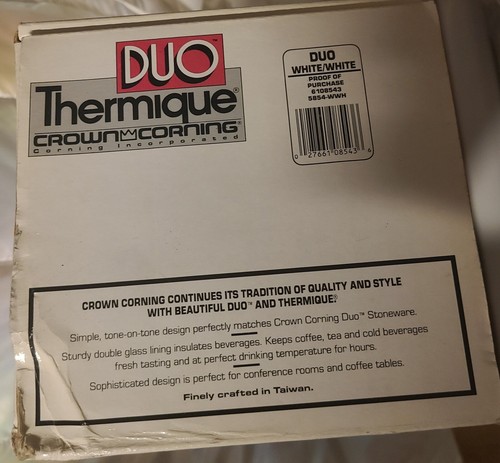 Crown Corning Thermique White Pink Thermos Carafe, Thermal Server- 1 QT ...