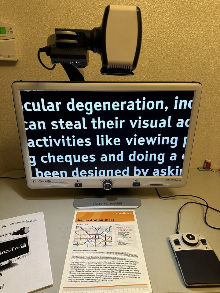 Enhanced Vision Davinci PRO HD 24" LCD Vision Magnifier Full Pg OCR +6 ...