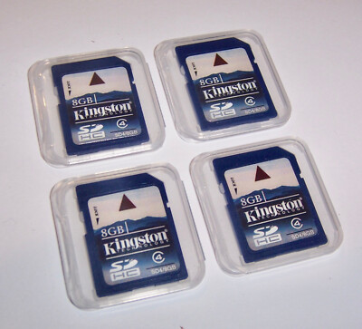 4pcs New 8GB Kingston SD Memory Cards Class 4, 8 GB Kingston SD Memory ...