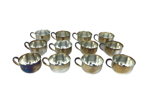 Vintage Oneida Silver Plated Tea Cups 2” Set of 12 Made in USA VTG OL ...