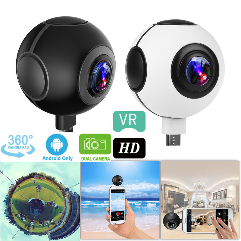 360° HD Dual Fisheye Lens VR Real Time Panorama Camera Camcorder for ...