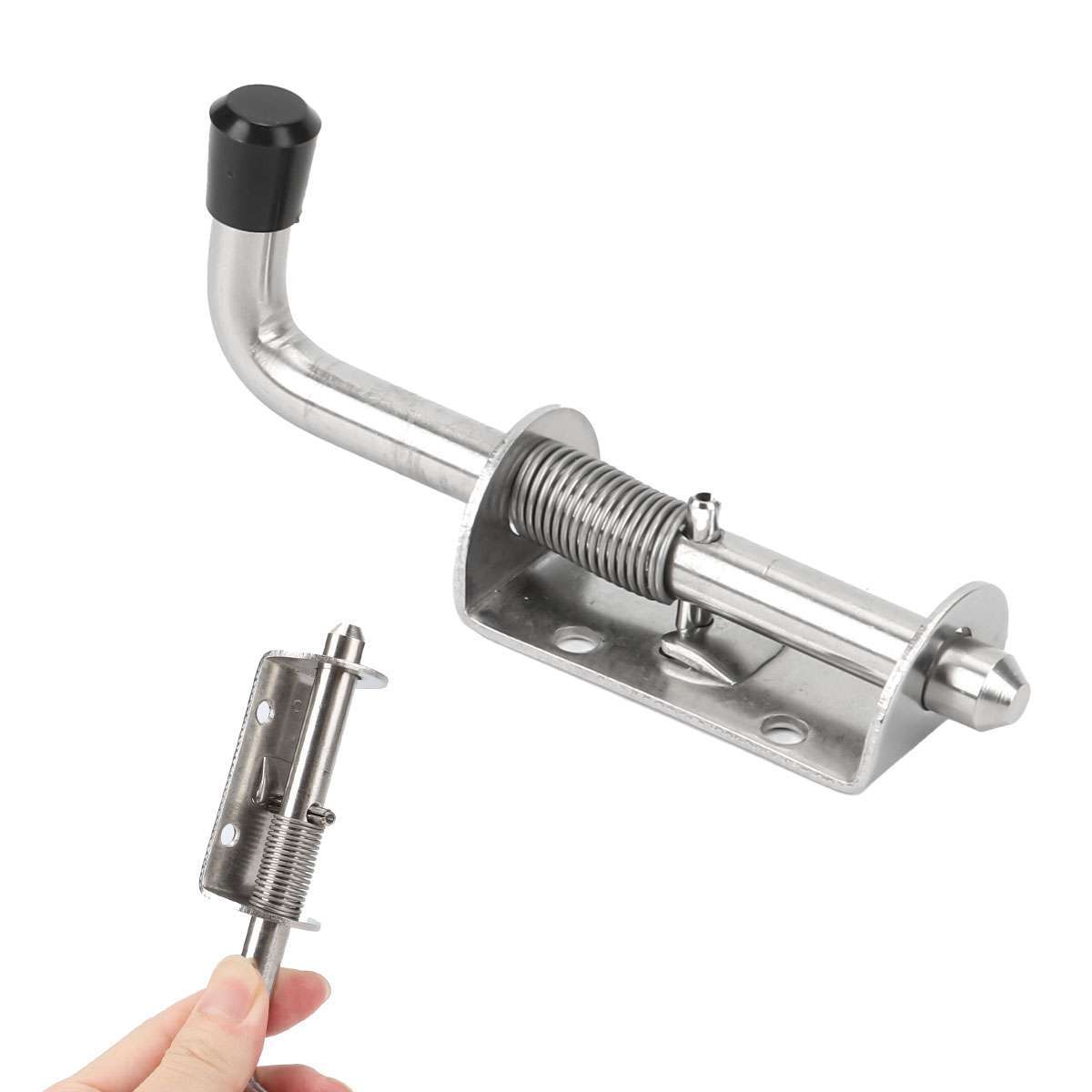 Spring Loaded Latch Pin, Stainless Steel Barrel Bolt Thicken 2mm Door ...