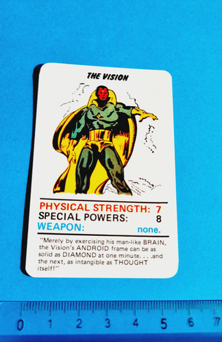 The Vision Mint Rare Carte Game Super Heroes 1977 Marvel 70s Années 70 ...