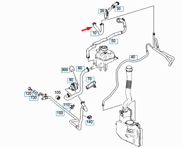 OEM Mercedes-Benz Gl-class X166 COOANT Hose A1668304096 Genuine for ...