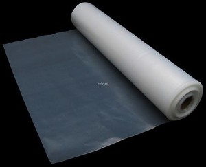 50M X 2M CLEAR POLYTHENE PLASTIC SHEETING ROLL HEAVY DUTY, 250 MICRON ...