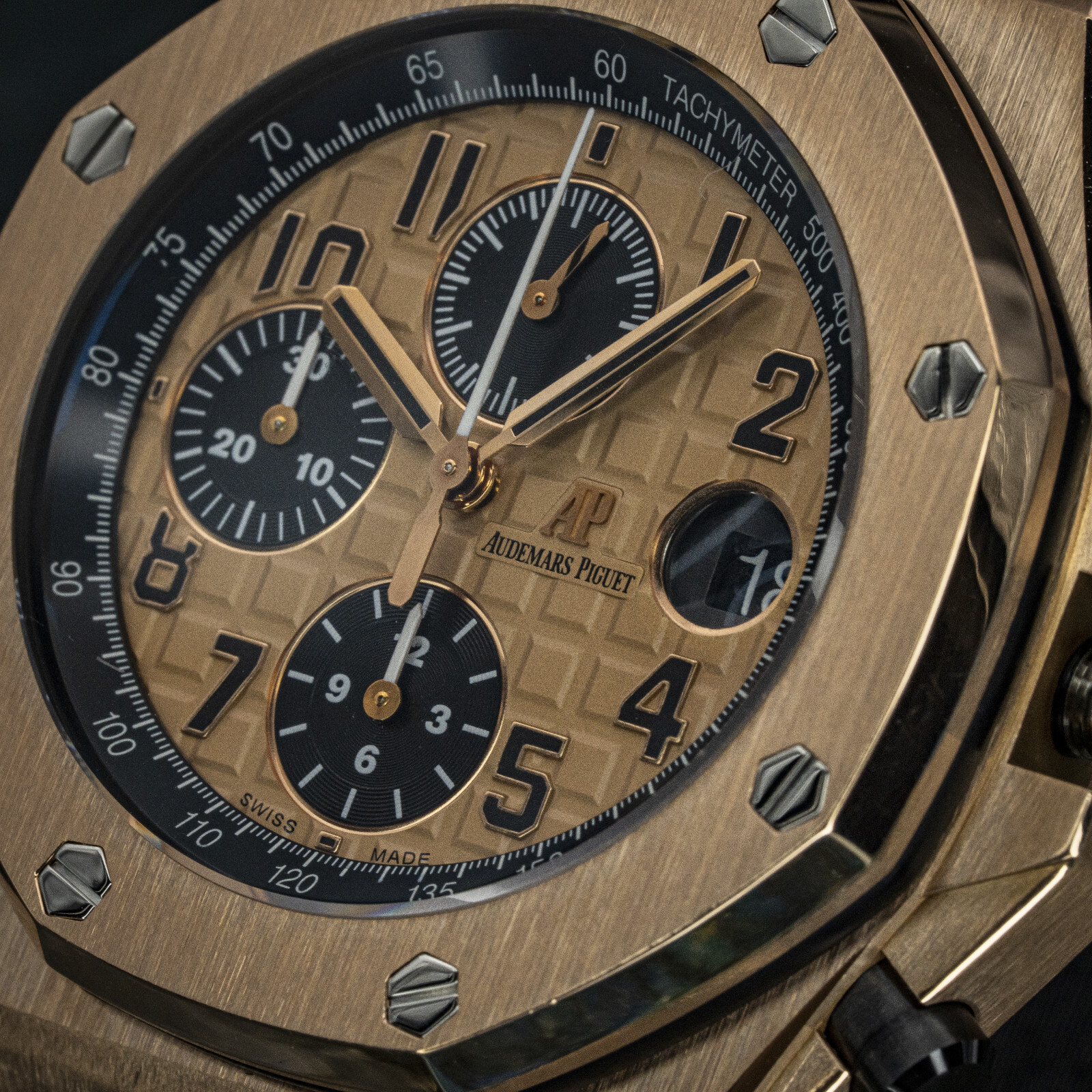Audemars Piguet Royal Oak Chronograph Rose Gold Men's Watch Half Brick ...