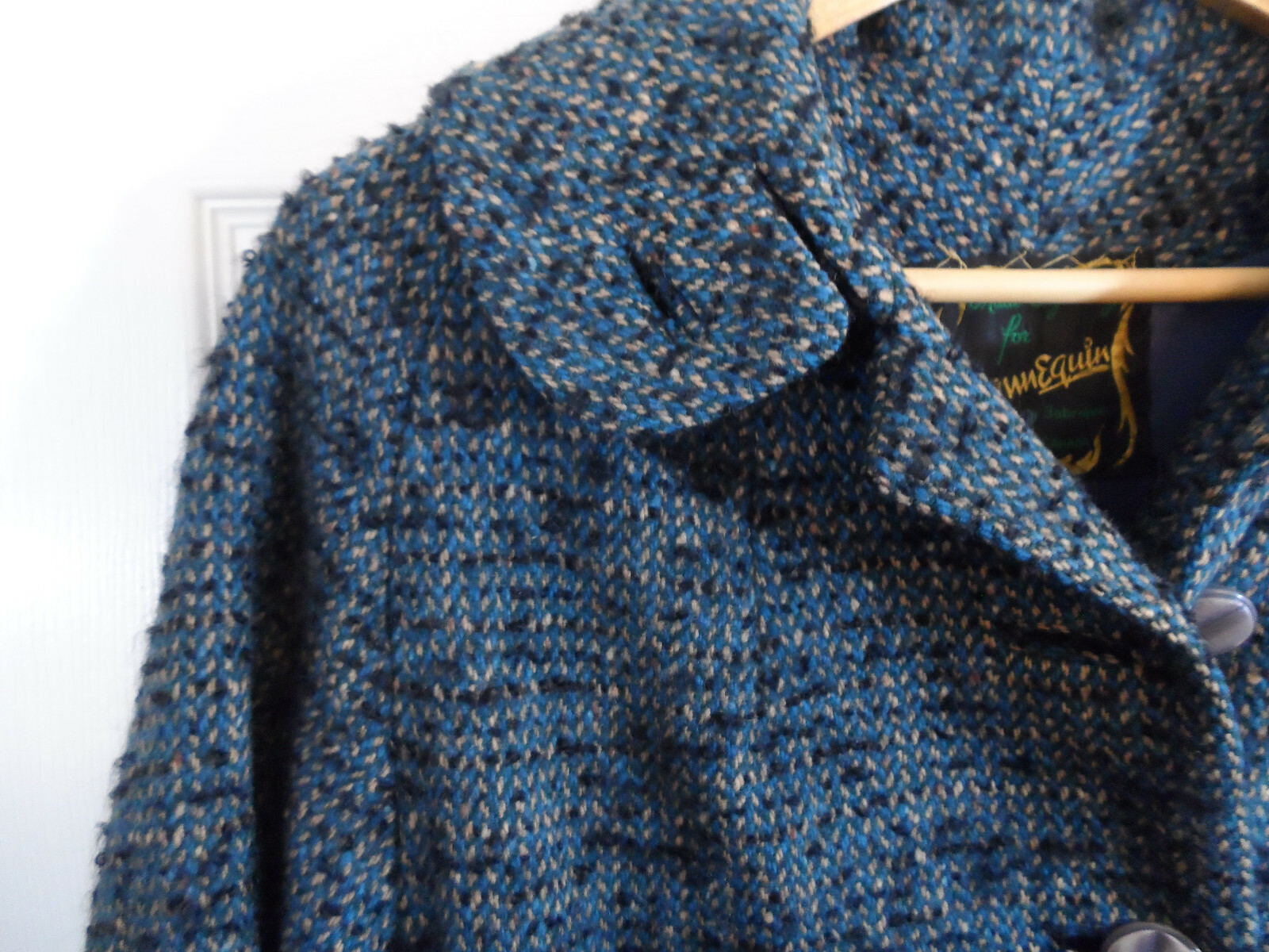 Vintage 60's Blue Nubby Wool "Bobbie Original" Coat A… - Gem