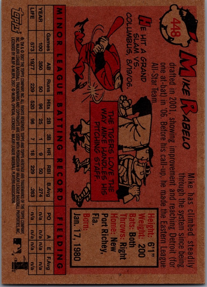 2007 Topps Heritage #448 Mike Rabelo | eBay