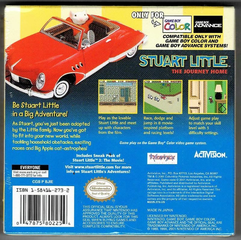 Stuart Little: The Journey Home (Nintendo Game Boy Color, 2001) for ...