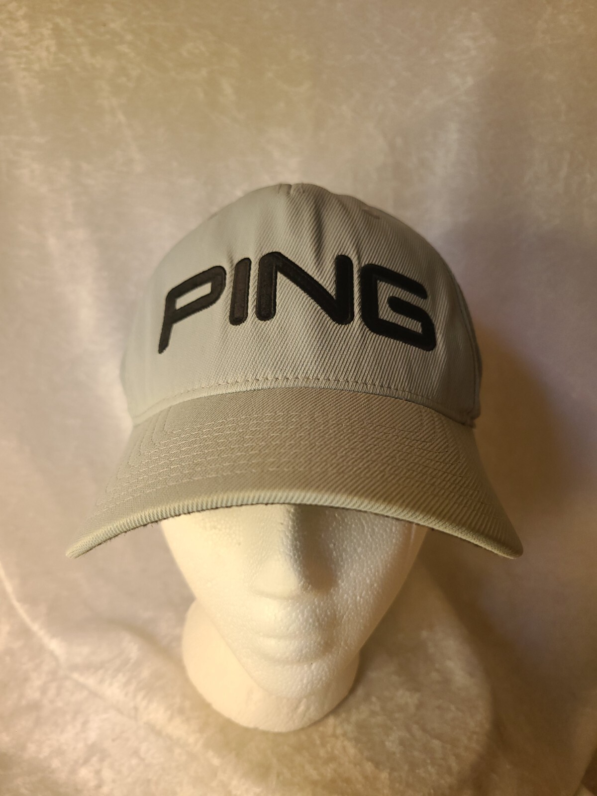 PING Golf Hat Cap Grey Flexfit S Spell Out Logo | eBay