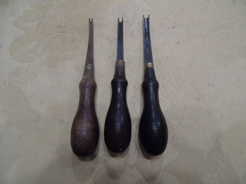 3 Gomph Vintage Leather Working Tools Round Edgers # 1, # 2, # 3. As Is ...