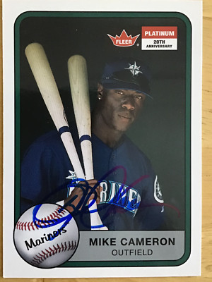 MIKE CAMERON SEATTLE MARINERS SIGNED FLEER PLATINUM 2001 CARD #149 ...