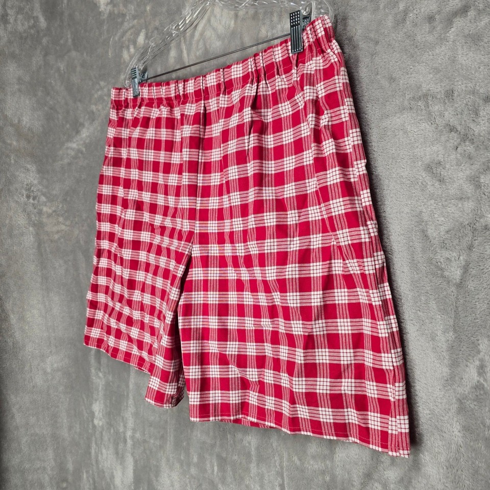 TUI Red Palaka Plaid Lounge Shorts Unisex Elastic Waist XL Handmade | eBay