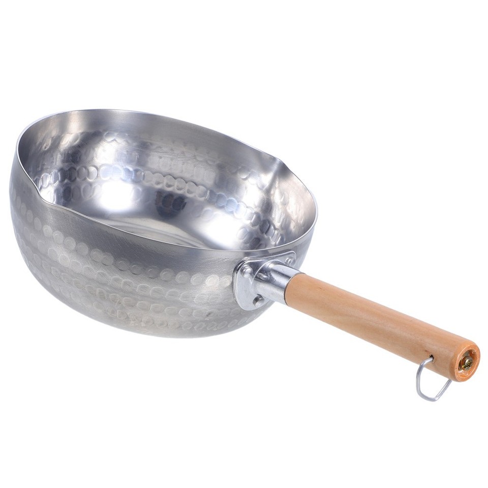 Japanese Aluminium Cooking Pan With Wooden Handlev-Shaped Spouts For ...