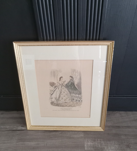 Antique Le Follet Boulevarr S' Martin 69 Paris Fashion Print Framed ...