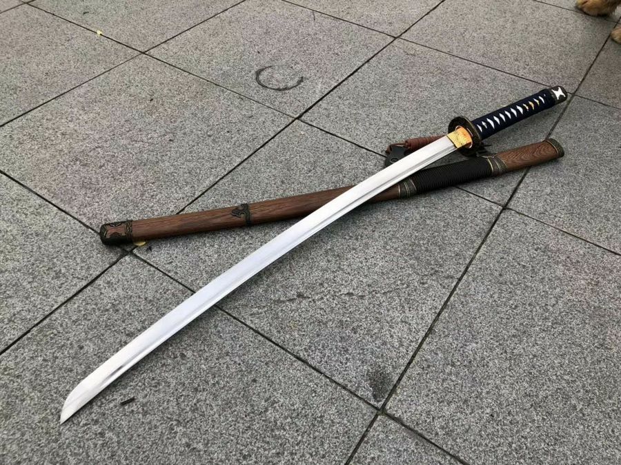 Hand Forged Military Japanese Samurai Katana Sharp Spring Steel Sword ...