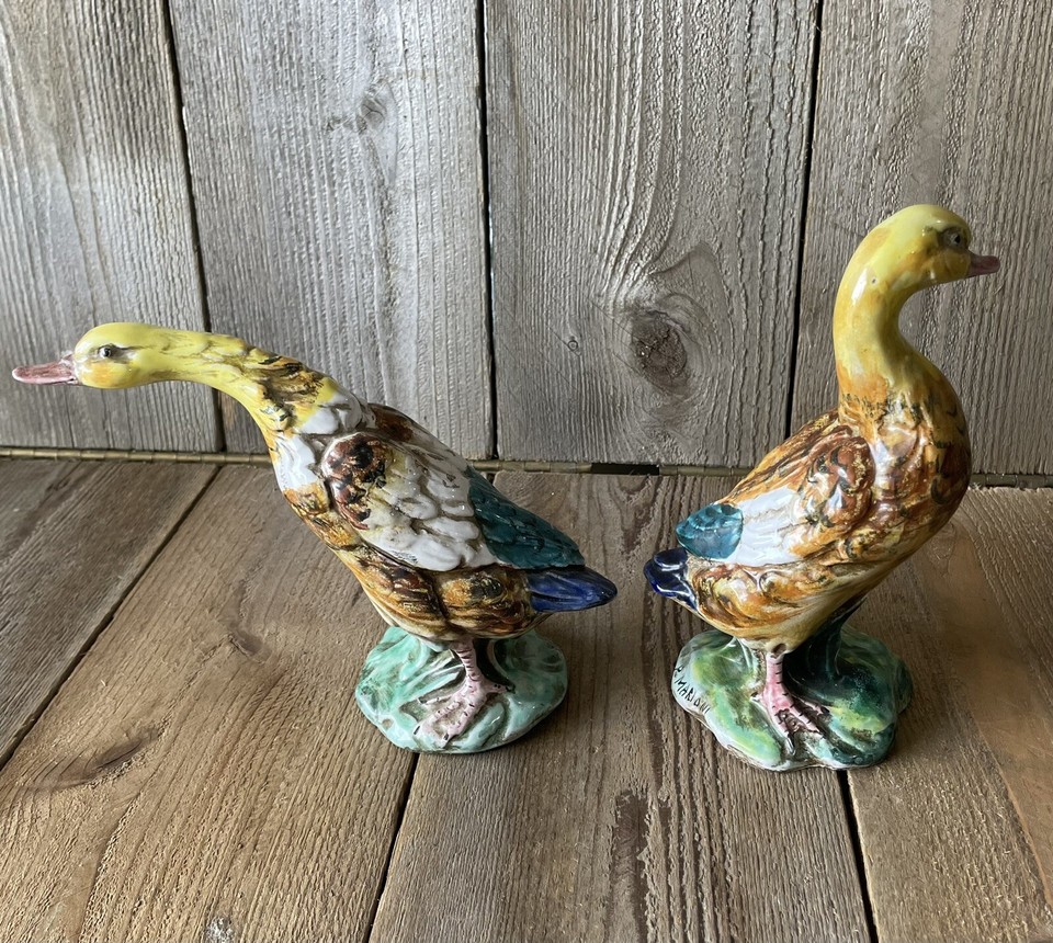 Vintage Mid Century Modern Italy Hand Painted Duck Figurines P Marioni ...