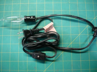 2 WIRE LAMP CORD WITH PLUG SOCKET AND FEED THRU ON OFF ROTARY SWITCH ...