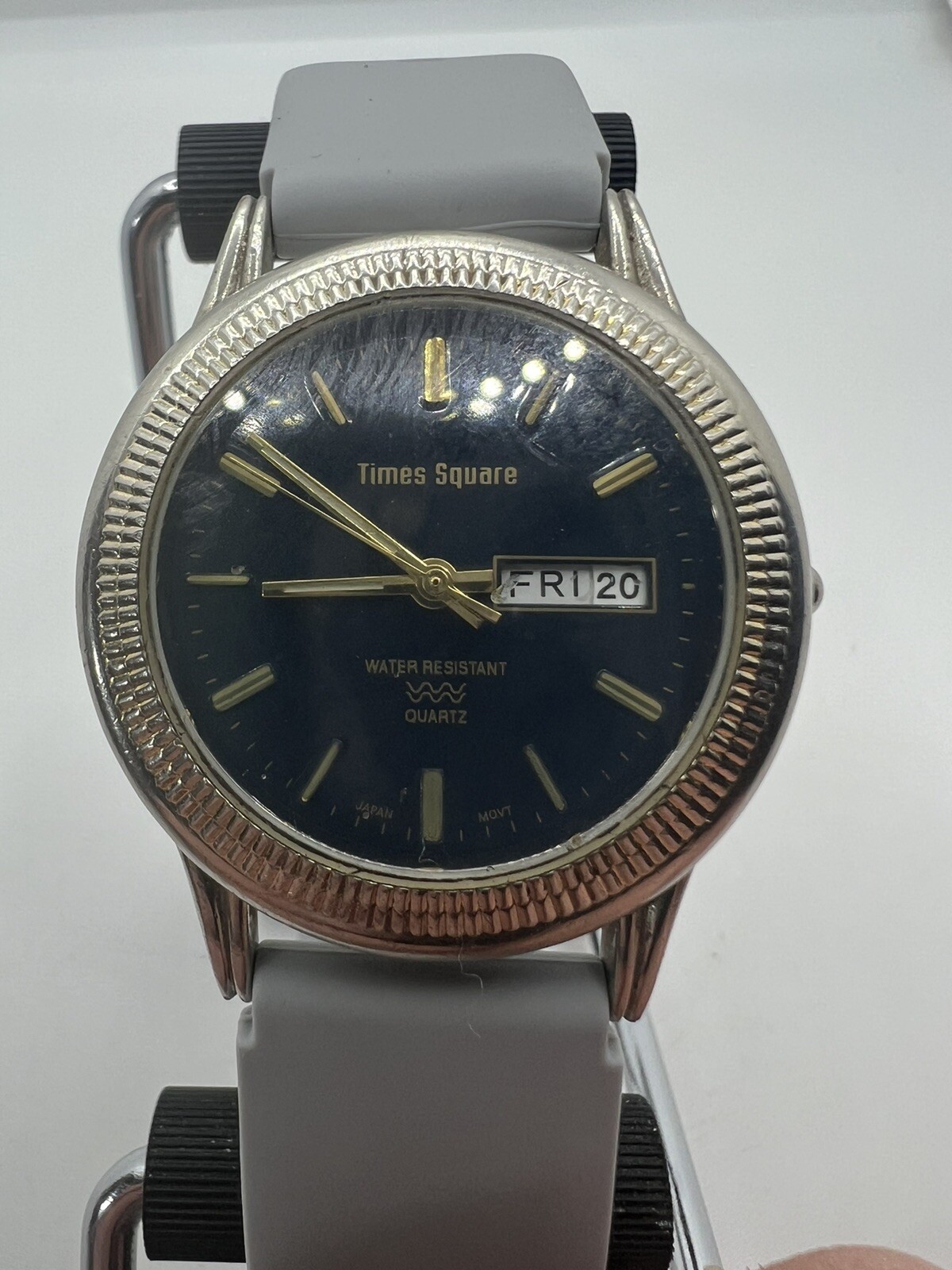 Times Square Mens Quartz Watch Blue Dial Day/Date New… - Gem