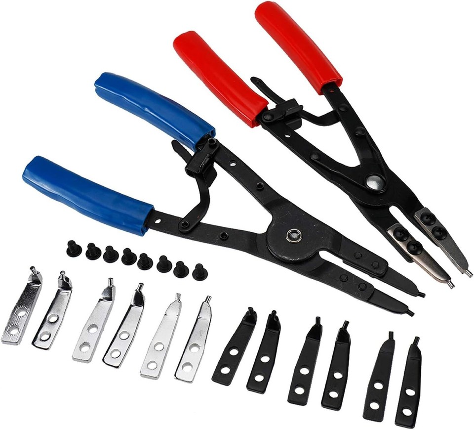 2PC 10" Circlip Plier Set Heavy Duty Internal and External Snap Ring ...
