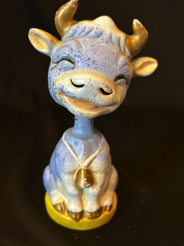 Vintage Elsie Cow Bordens Dairy Milk Purple Cow Bobble Head Figurine As ...