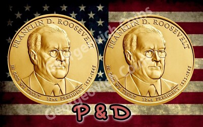 2014 P & D Franklin D Roosevelt (FDR) Presidential Dollar BU (2 Coin ...