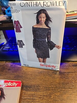 Simplicity 8599 Women's Flare Sleeve Dress Waist Shape Sewing Pattern ...