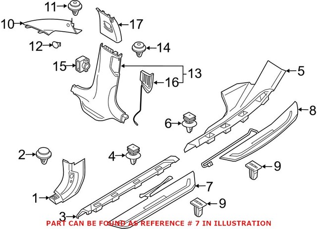 Genuine OEM Front Door Trim Sill Plate Insert For BMW 51477405773 for ...