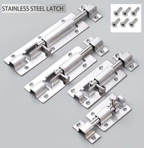 Stainless Steel Quality Door Slide Bolt Toilet Shed Lock Catch Latch ...