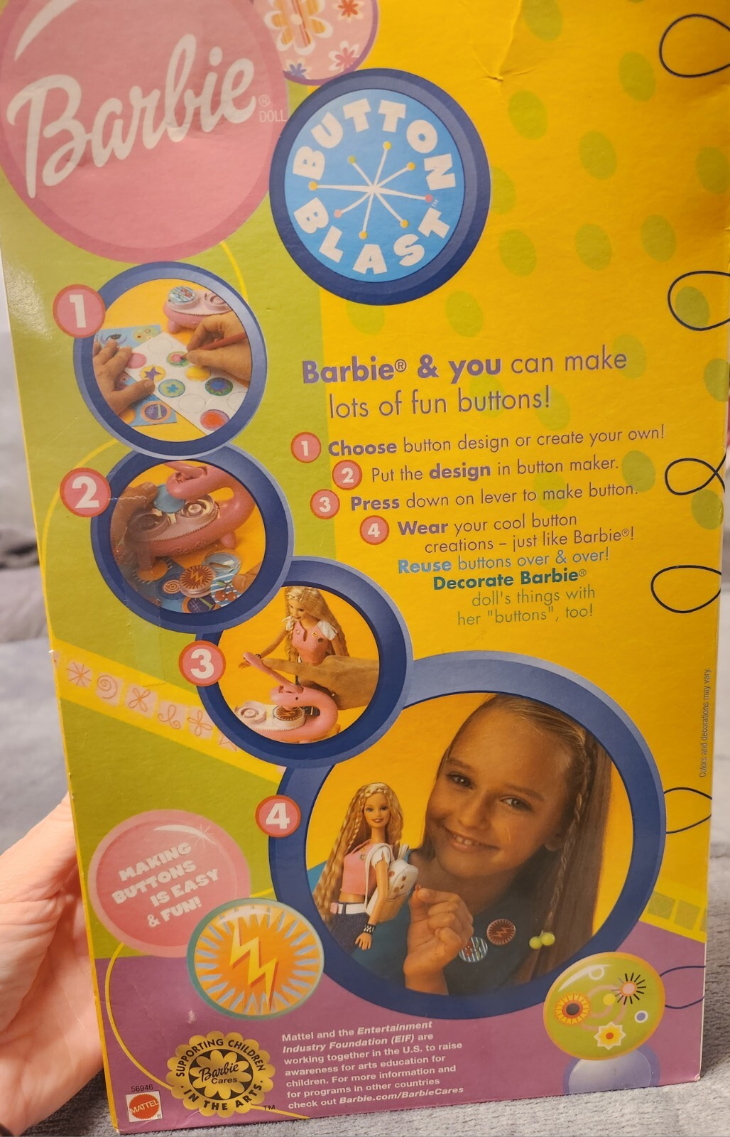 Barbie Button Blast 2002 NRFB Mattel 56046 Make 10 Buttons Decorate ...
