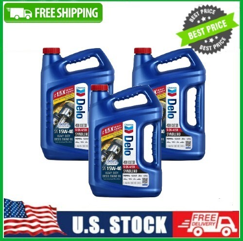 3 Pack Delo 400 XLE SB Synthetic Blend SAE 15W-40 Heavy-Duty Diesel ...