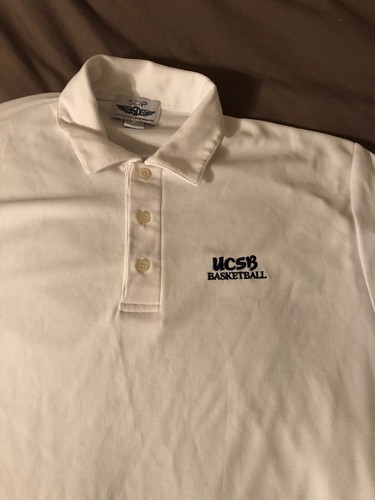 UCSB Basketball Large White Polo Short Sleeve Santa Barbara Gauchos | eBay