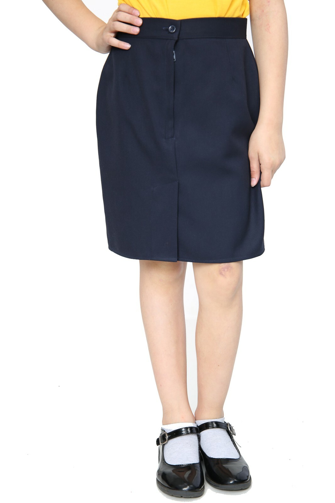 Girls Plain A Line Back Split Skirt Soft Comfortable Fabric School ...