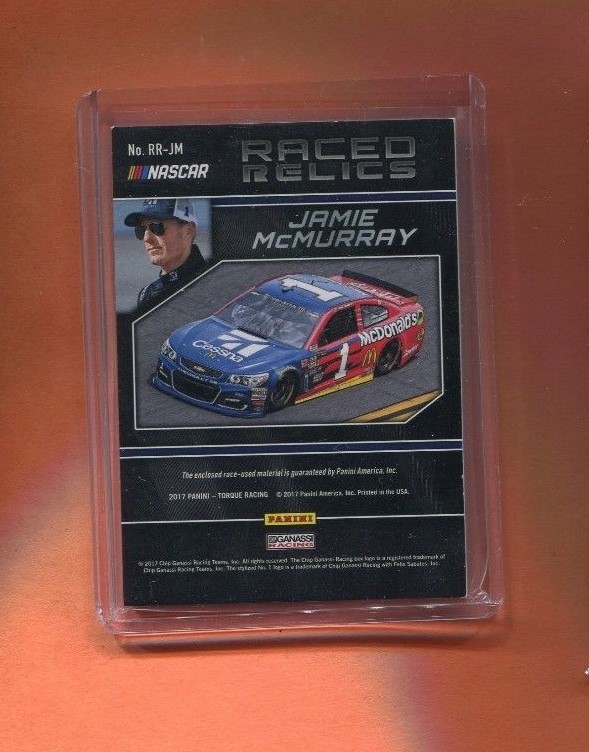 JAMIE Mc MURRAY 2017 PANINI TORQUE RACING RACED RELICS MEMORABILIA CARD ...