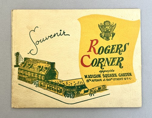 VTG 1942 Rogers Corner Restaurant Menu Madison Square Garden NY - w ...